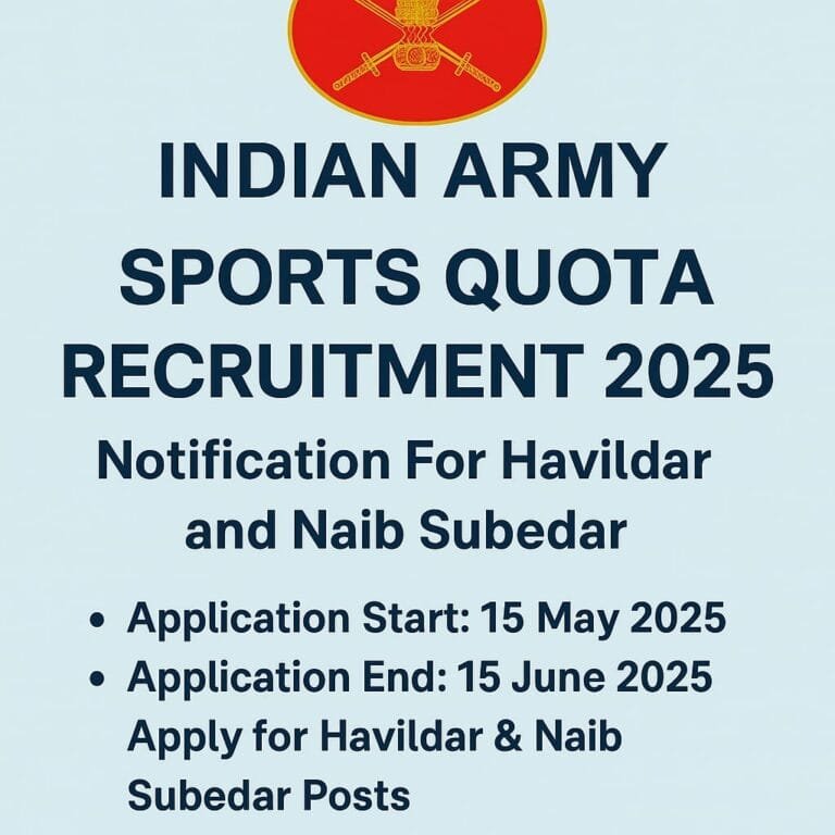 Indian Army Sports Quota Recruitment 2025: Apply for Havildar & Naib ...